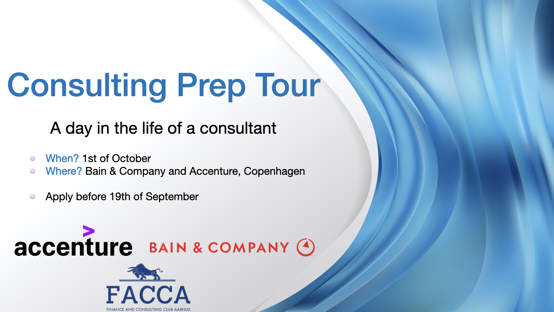 Consulting Prep Tour - A day in the life of a consultant - FACCA